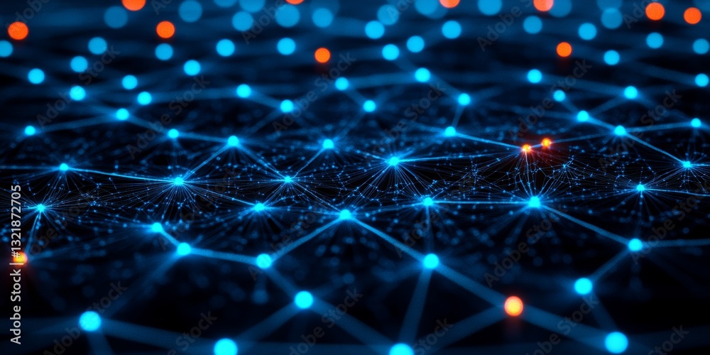 ภาพประกอบ Stock Mapping the cosmos a glowing star map network ...