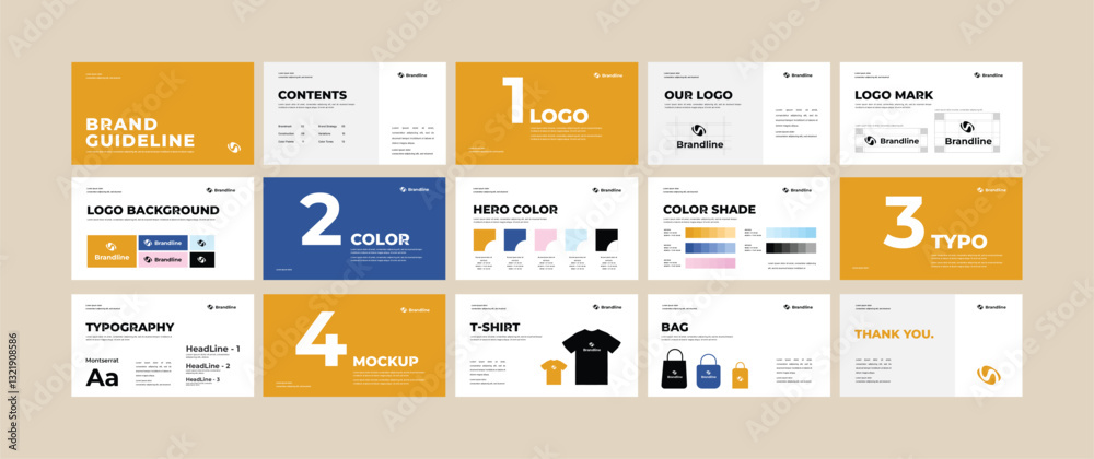 Complete brand guidelines design templates. Creative brand guidelines ...