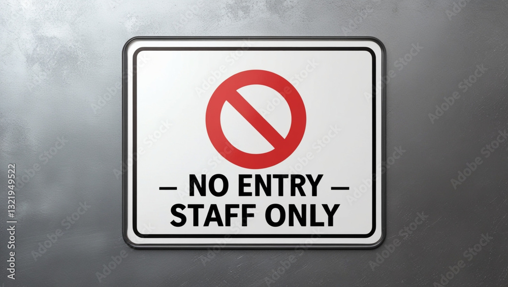 No entry staff only sign notice Stock Photo | Adobe Stock