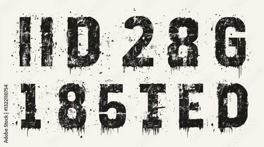 Stockillustrationen Stencil font. Graffiti spray painted alphabet ...