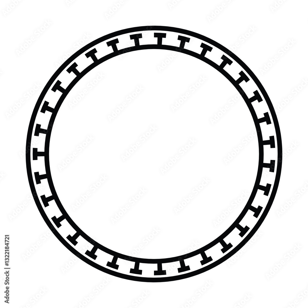 Circle border frame rounded design vector illustration in minimal ...