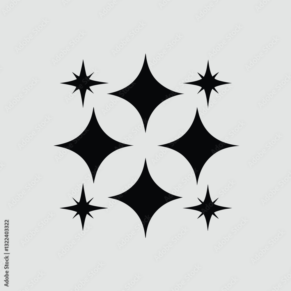 sparkle star icon, star sparkle vectors, Shining sparkle icon, Blink twinkle, sunburst star ...