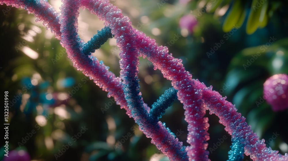 DNA's phosphate deoxyribose backbone is represented in a detailed three ...