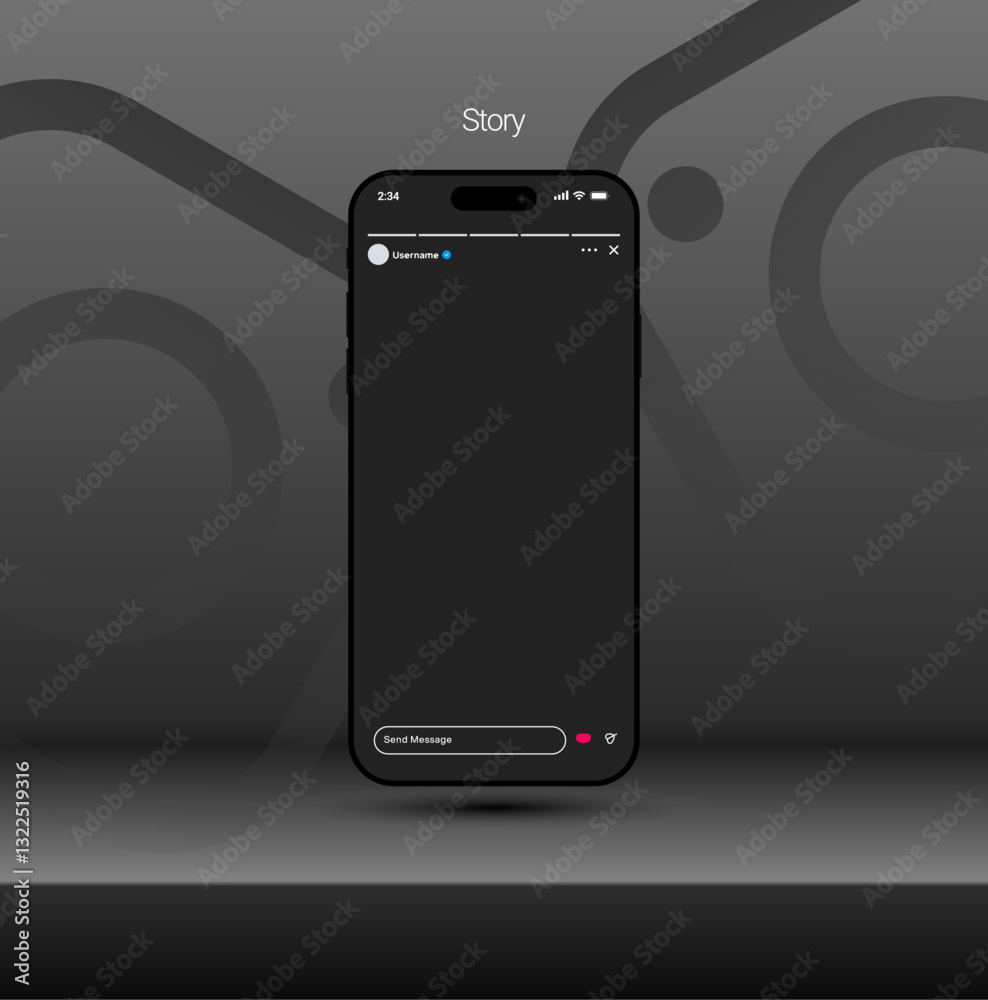 Vector de Stock Instagram Story ui mockup template. Instagram mockup ...