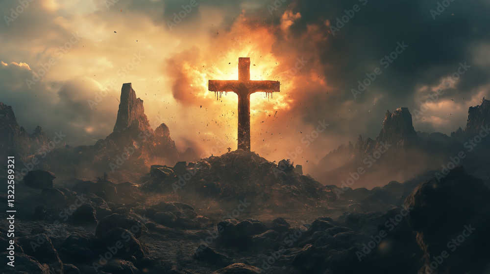 Foto de Stock Jesus Christ cross people crucifix nail wood golgotha ...