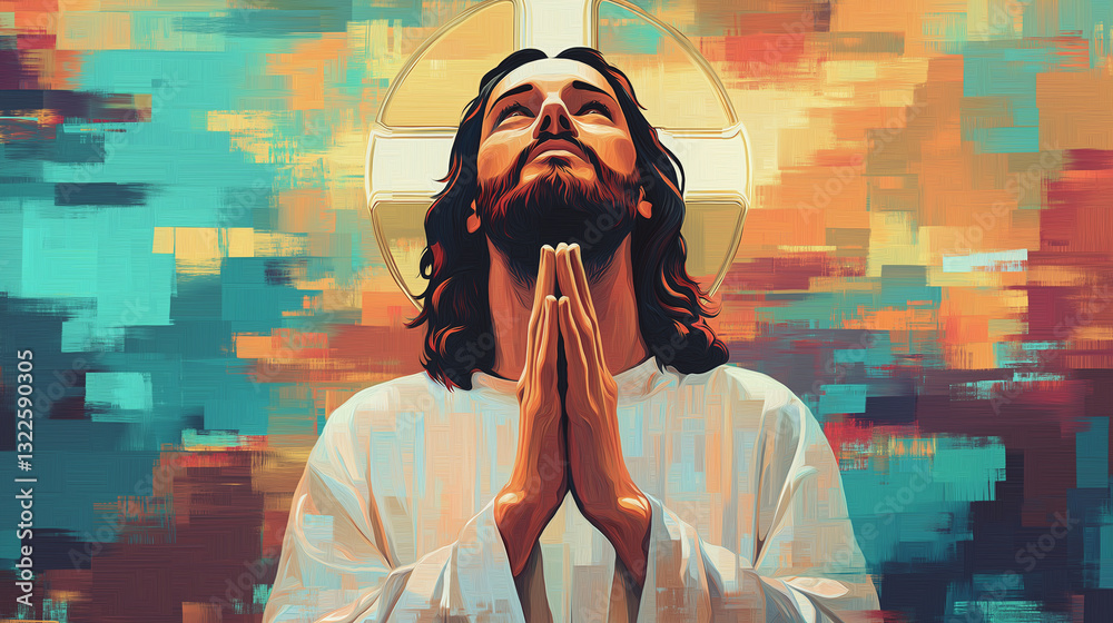 Watercolor Jesus Christ Messiah savior, lord son of God. Emmanuel ...