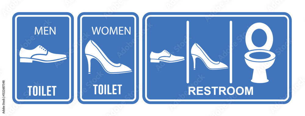 Toilet restroom sign icon clipart set. Men and women signages symbol ...