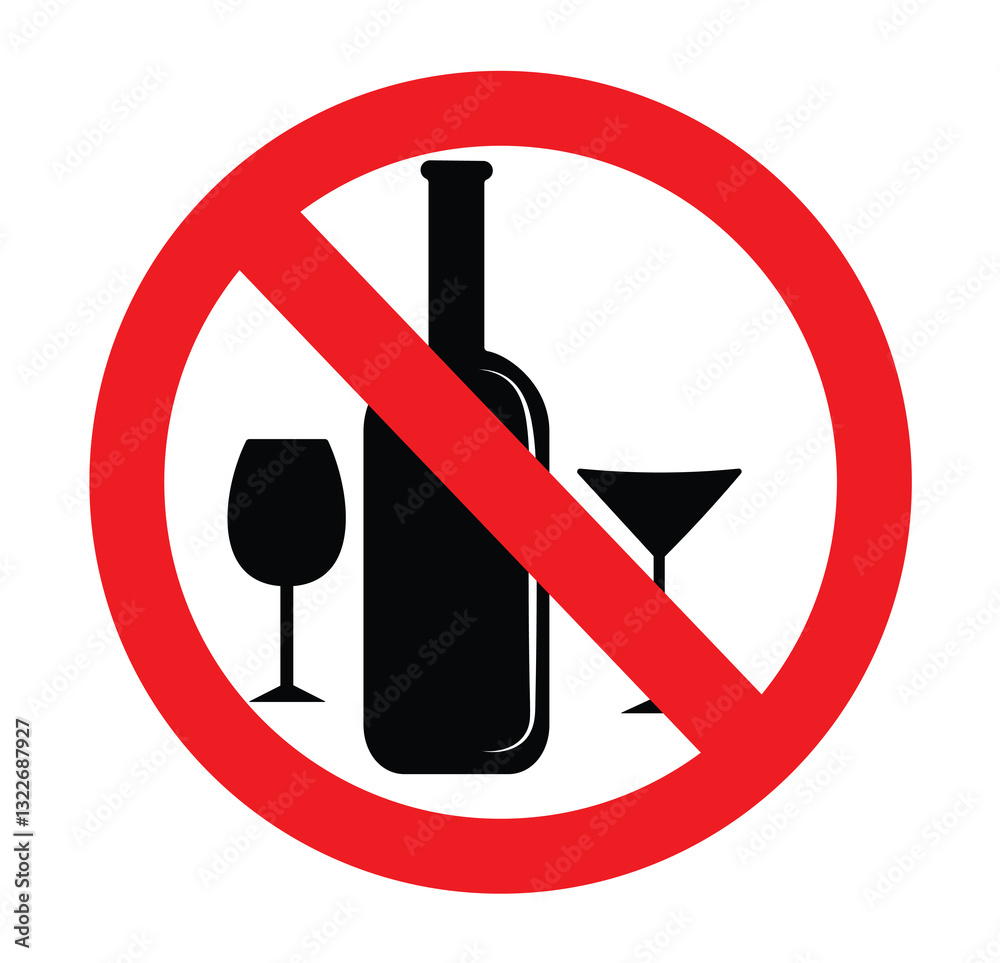 No alcohol drink signage icon clipart. No alcohol warning clip art in ...