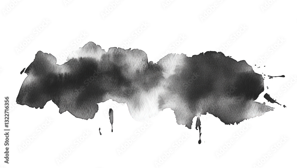 fluid abstract black ink wash showcasing a blend of dark and light ...
