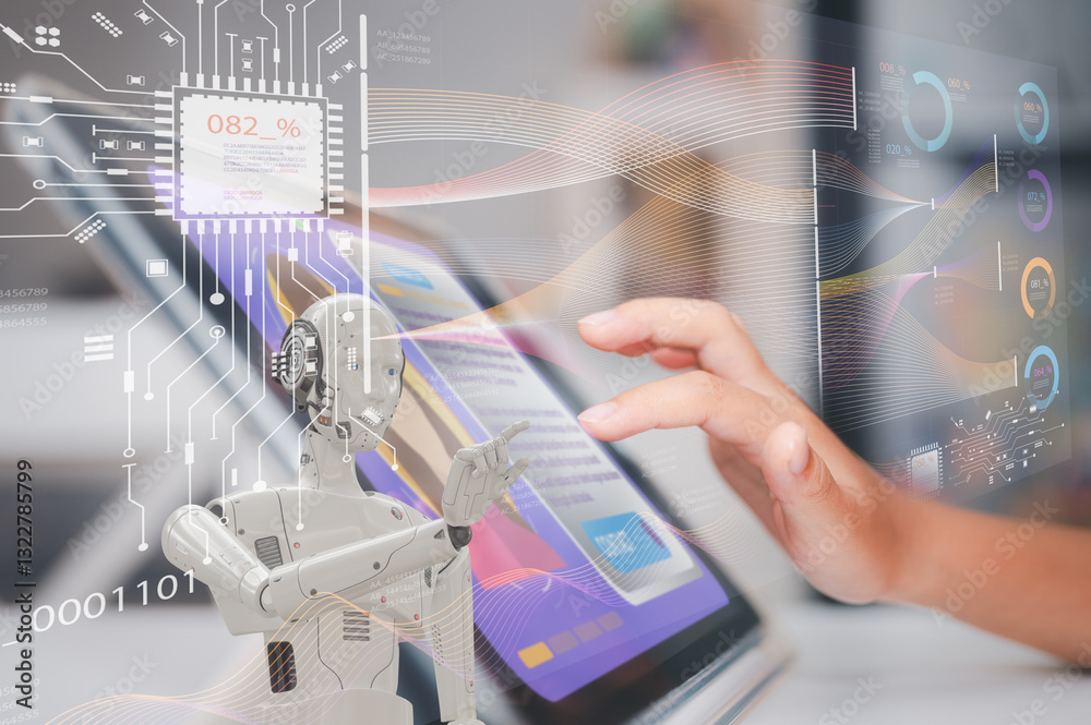 learning concept children using computer in classroom working with ...