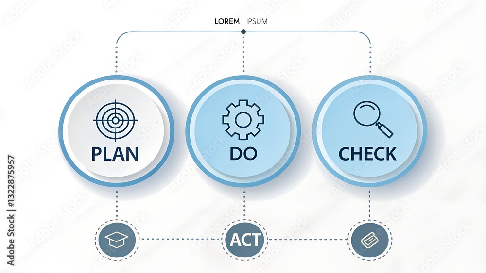 "PDCA Cycle - Plan, Do, Check, Act" Stock Illustration | Adobe Stock