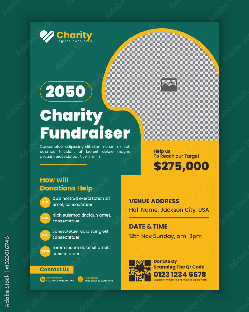 Social activity and charity donation event flyer design or Charity ...