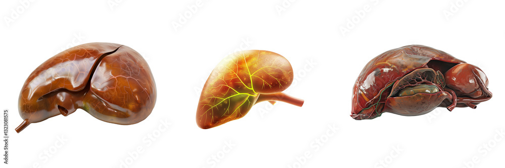 Three Dimensional Models of Human Liver Anatomy Showing Different Views ...