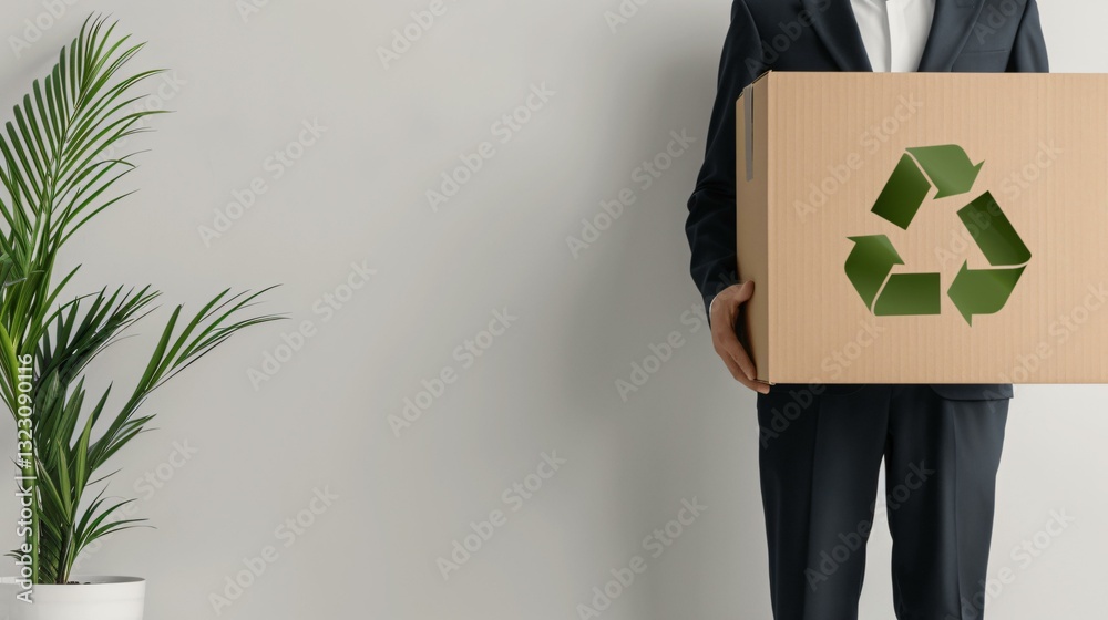 A minimalist design illustration highlights an eco-friendly recycling ...