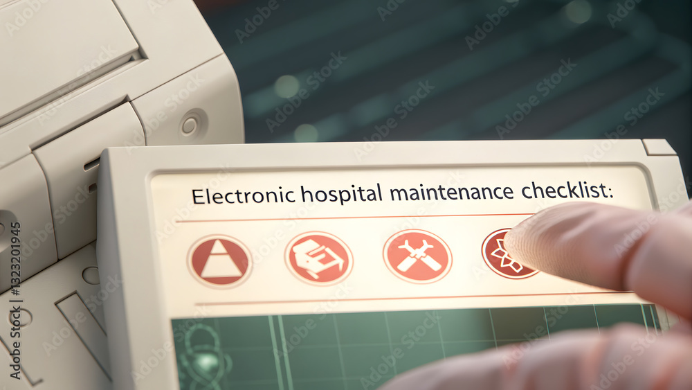 hospital facility management and safety medical concept. Electronic ...