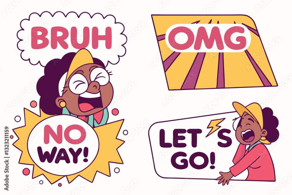8 A set of meme-inspired funny reaction stickers, including expressive ...