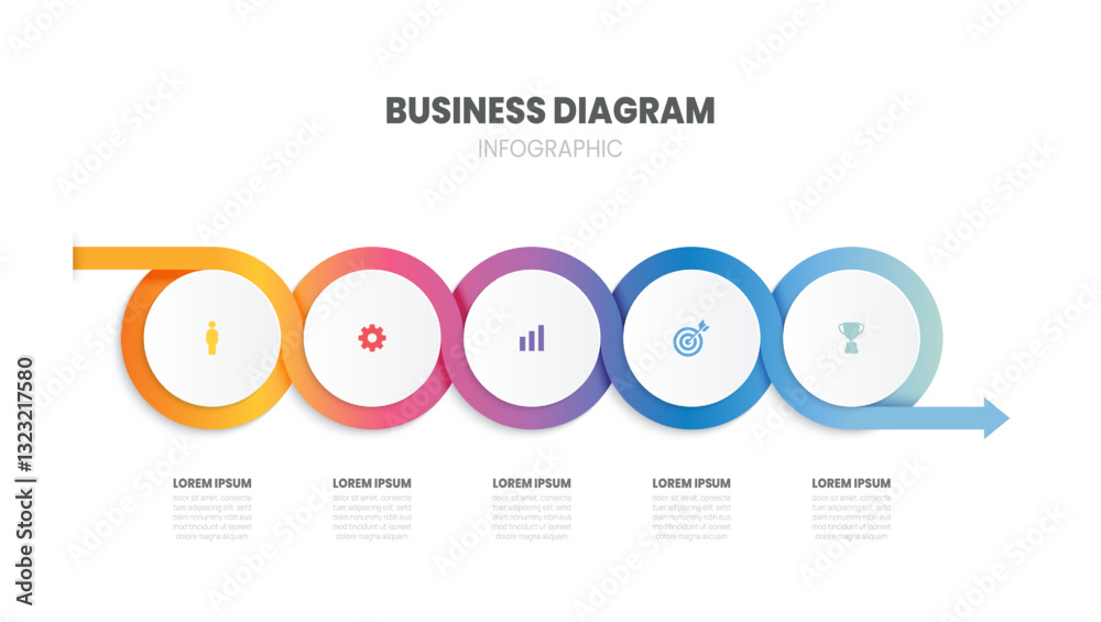 Infographic paper label timelines template with diagrams for business ...