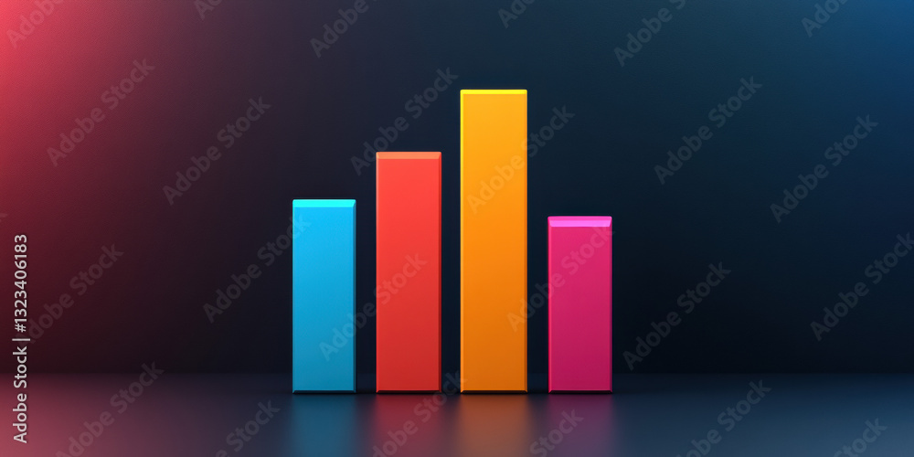 Analyzing business trends through colorful bar graphs digital workspace ...