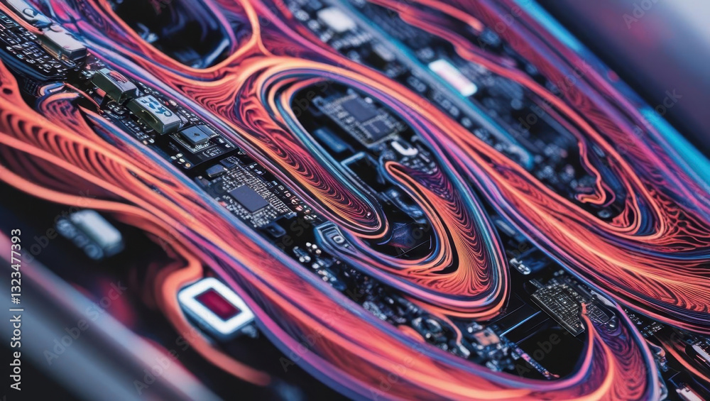 Defects and interference of the video signal, digital screen displaying ...