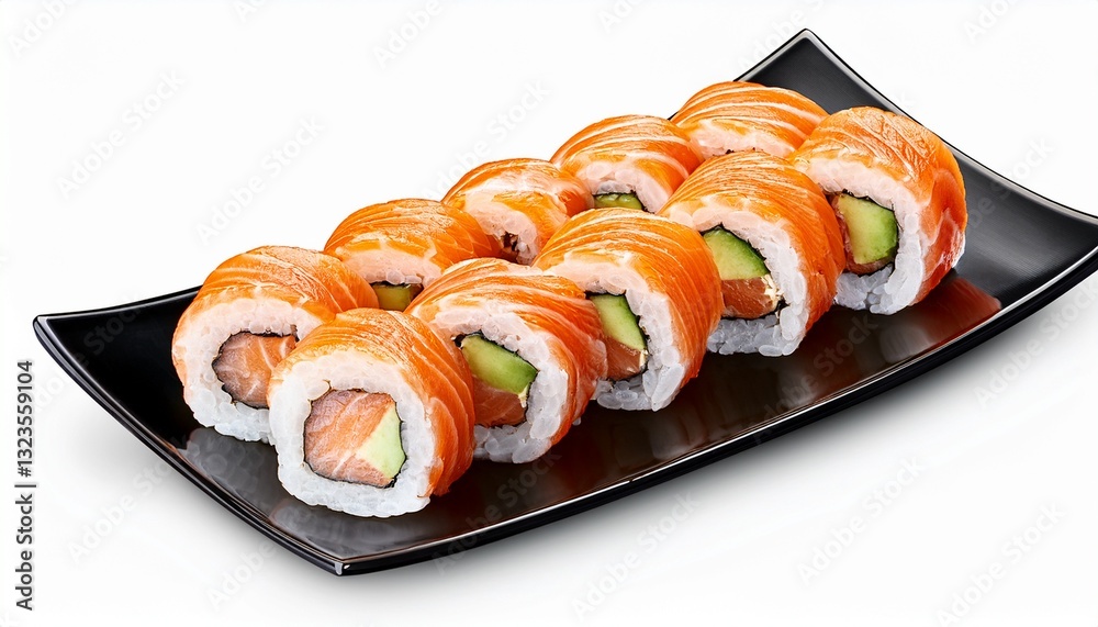 realistic salmon maki sushi roll isolated on transparent background ...