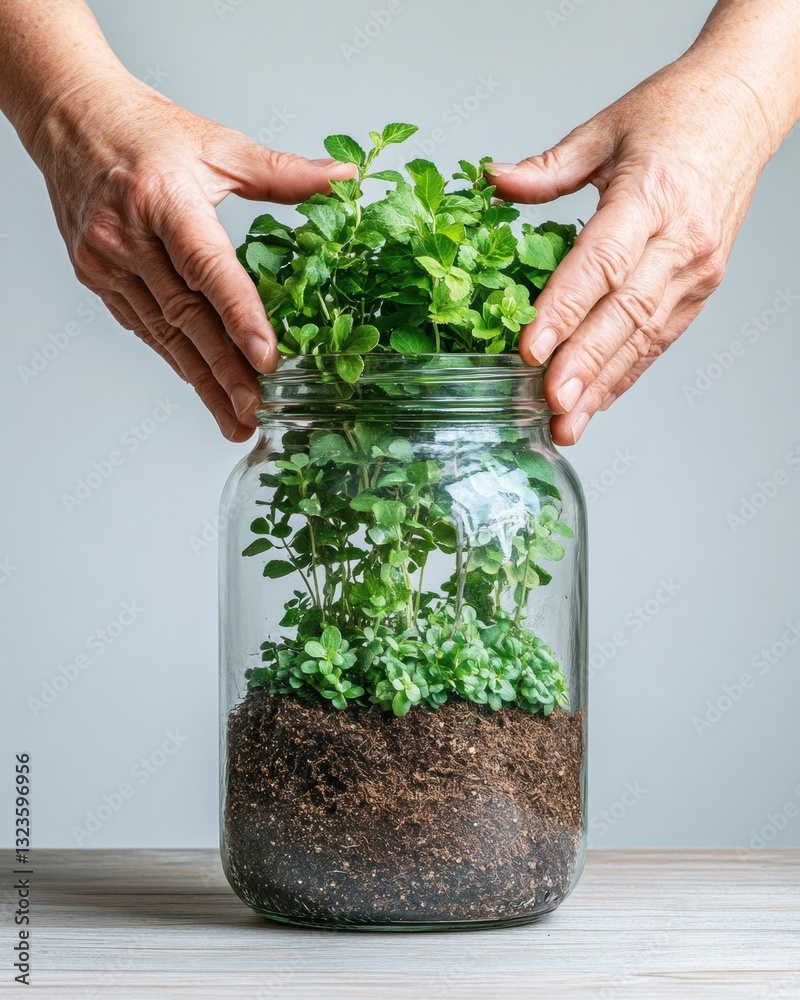 Stock-Foto „Urban Green Revival Transformative Zero-Waste DIY Terrarium ...