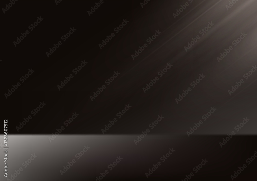 Empty black studio background. Empty Room Studio with table. Space for ...