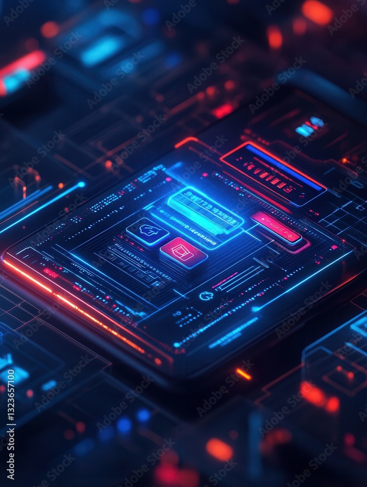 Ilustración de Stock Modern AI assistant interface taking a grocery ...
