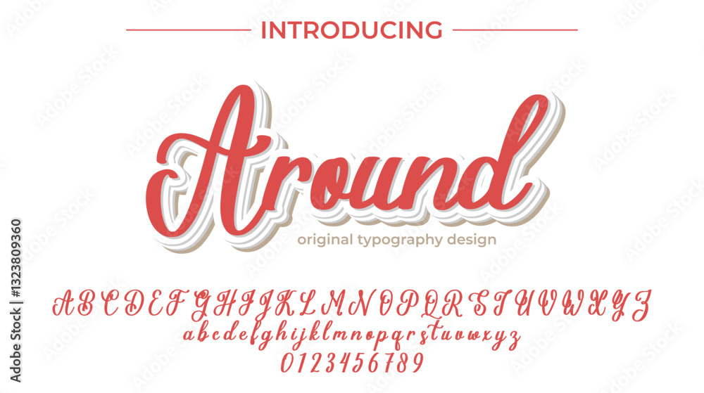 Around Font Stylish brush painted an uppercase vector letters, alphabet ...