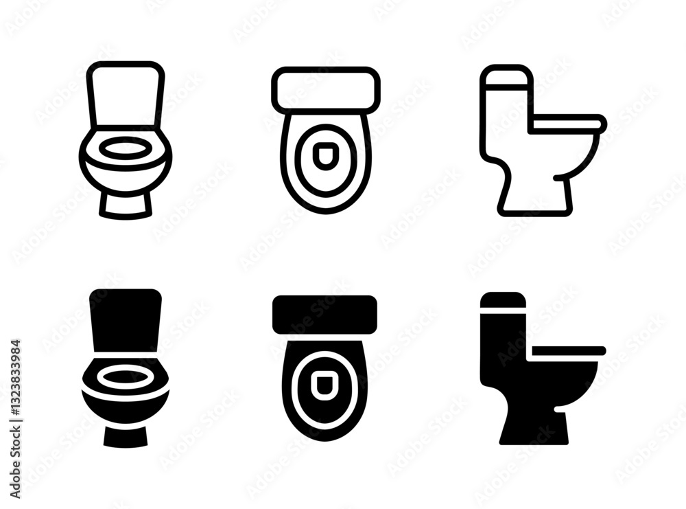 Stock-Vektorgrafik „Toilet icon set. Bathroom and restroom sign ...