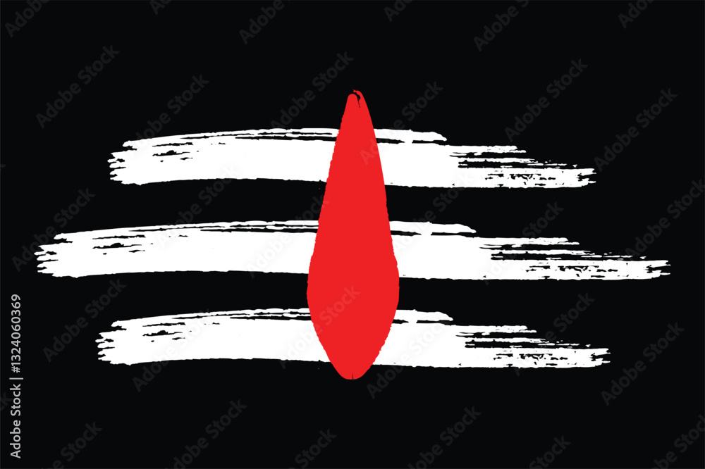 Shiva Mahadev Red Tilak Maha Shivratri Hindu Festival Vector ...