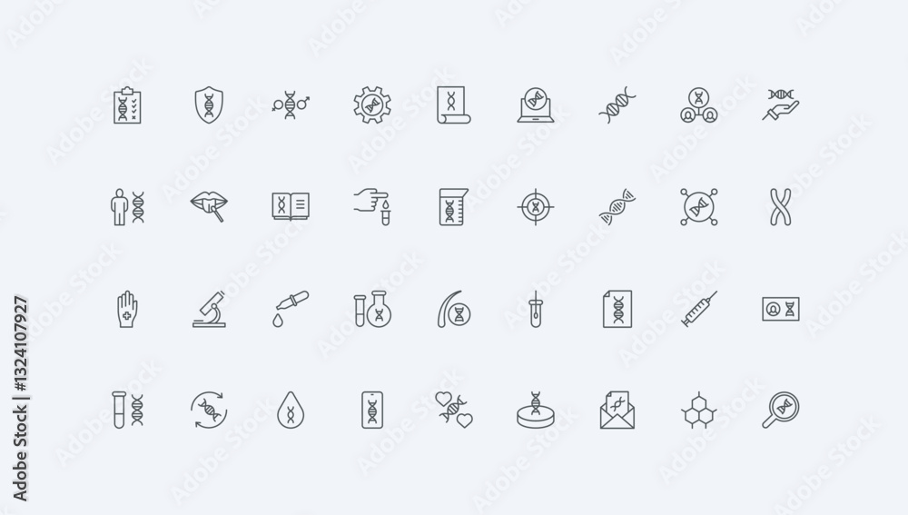 Nucleic acids and gene, chromosomes, hair, saliva and blood sample thin ...