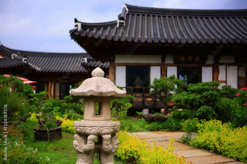 Traditional Korean Architectural Style Hanok Housing Landscape Stock ...