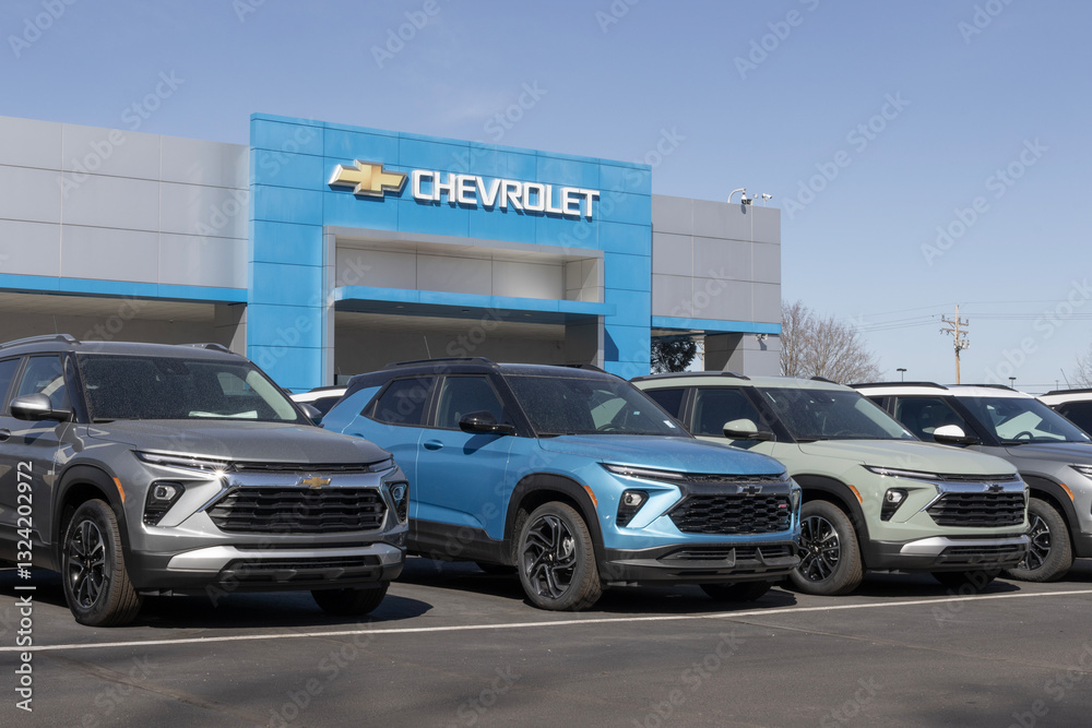 Chevrolet Trailblazer display at a dealership. Chevy offers the ...