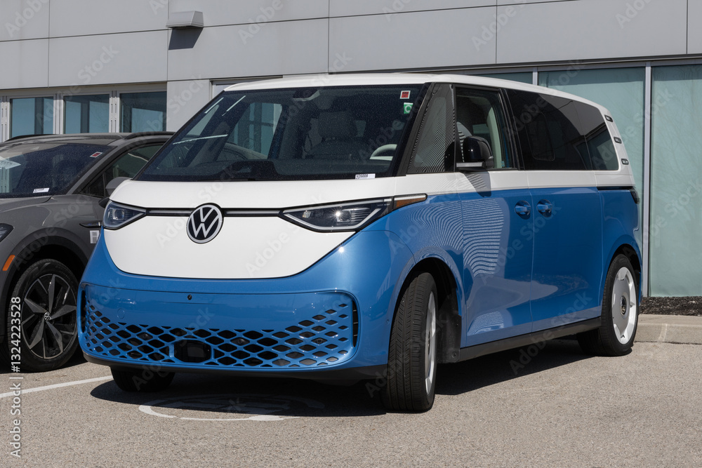 Volkswagen ID. Buzz Electric Bus display. Volkswagen offers the ID.Buzz ...