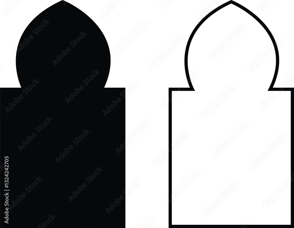 Islamic Window and Arch Frame Collection with Transparent Background ...