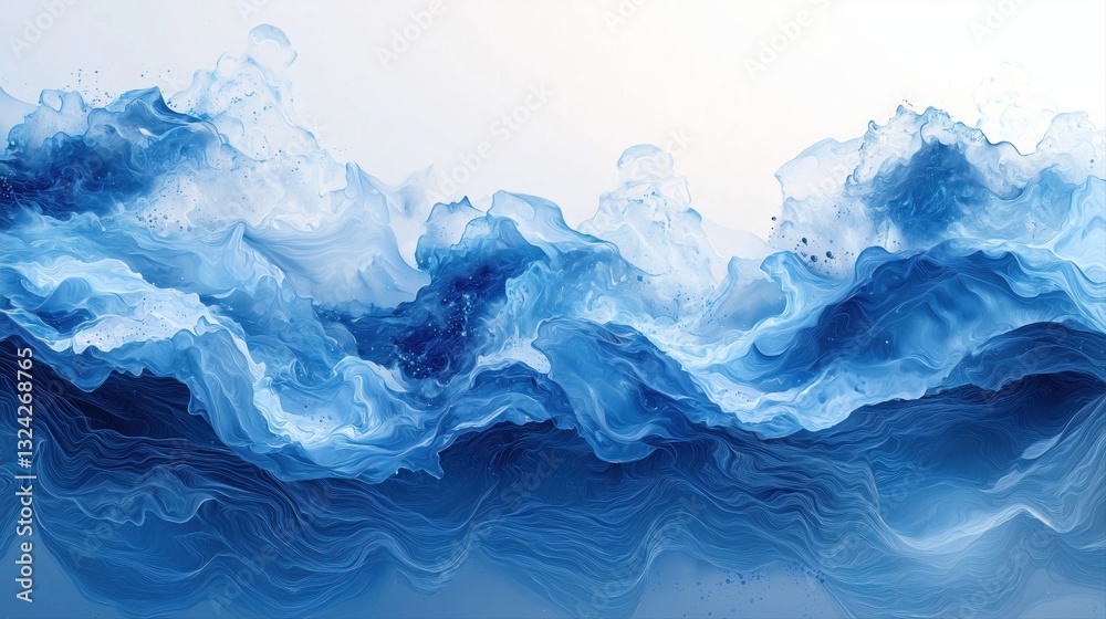 Dynamic abstract waves flowing in a corporate blue color palette ...
