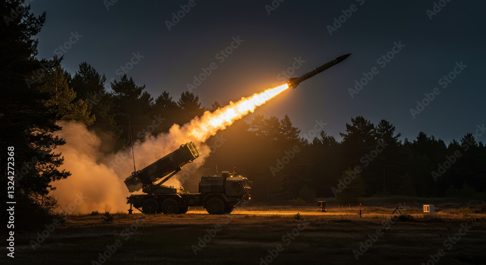 Missile Launch: Night Strike of HIMARS Rocket System, Precision ...