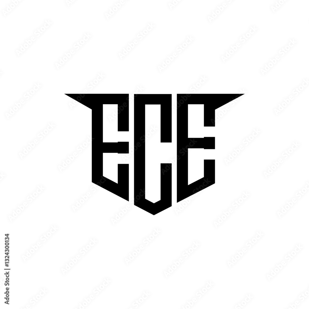 ECE letter logo design with white background in illustrator, vector ...