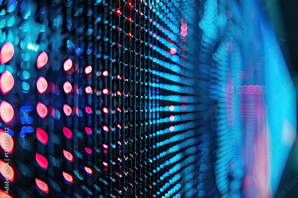 Texture and Structure of Led Display Monitor with Power and Data ...
