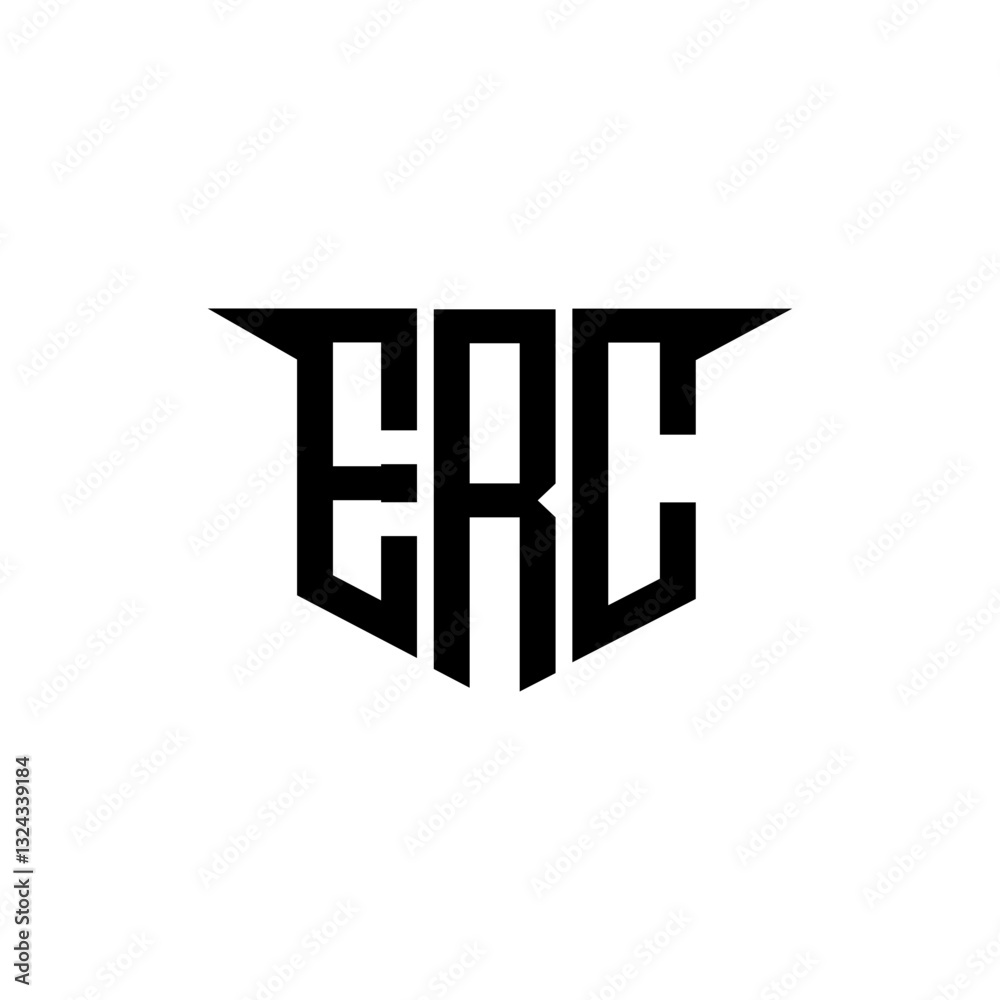 Vector de Stock ERC letter logo design with white background in ...