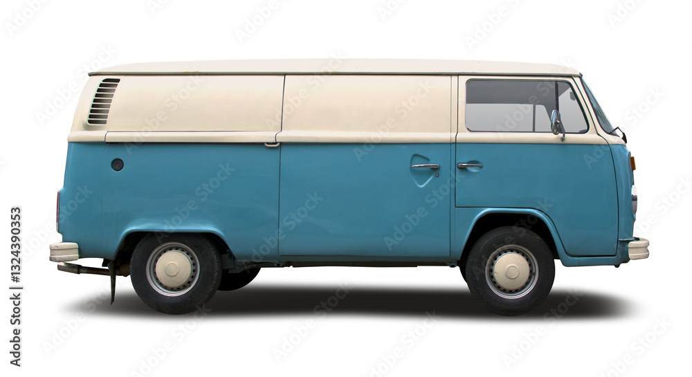 VW T2 classic van side view isolated on transparent background Stock ...