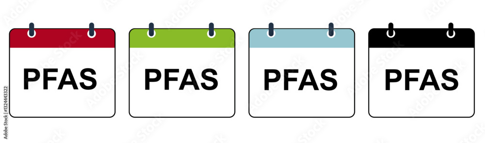 PFAS Regulatory Timeline Calendar Schedule Icons. Four calendar icons ...