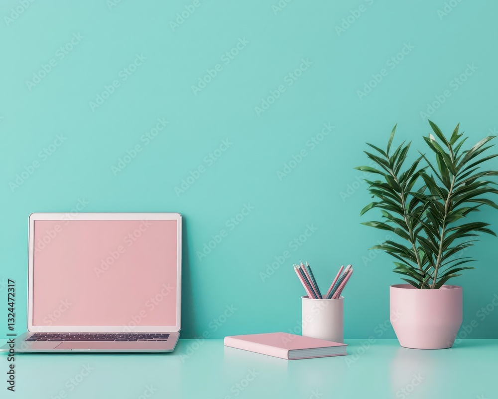 Minimalist digital classroom layout with understated color palette ...