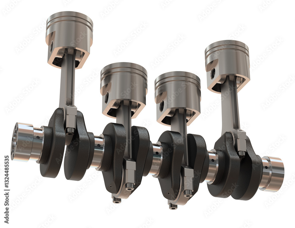 Cylinder-piston group of automobile four-cylinder internal combustion ...