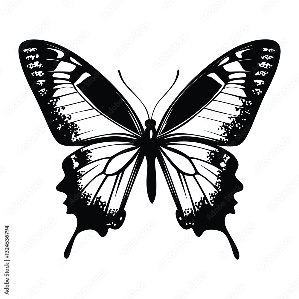 butterfly coloring page design Stock Vector | Adobe Stock