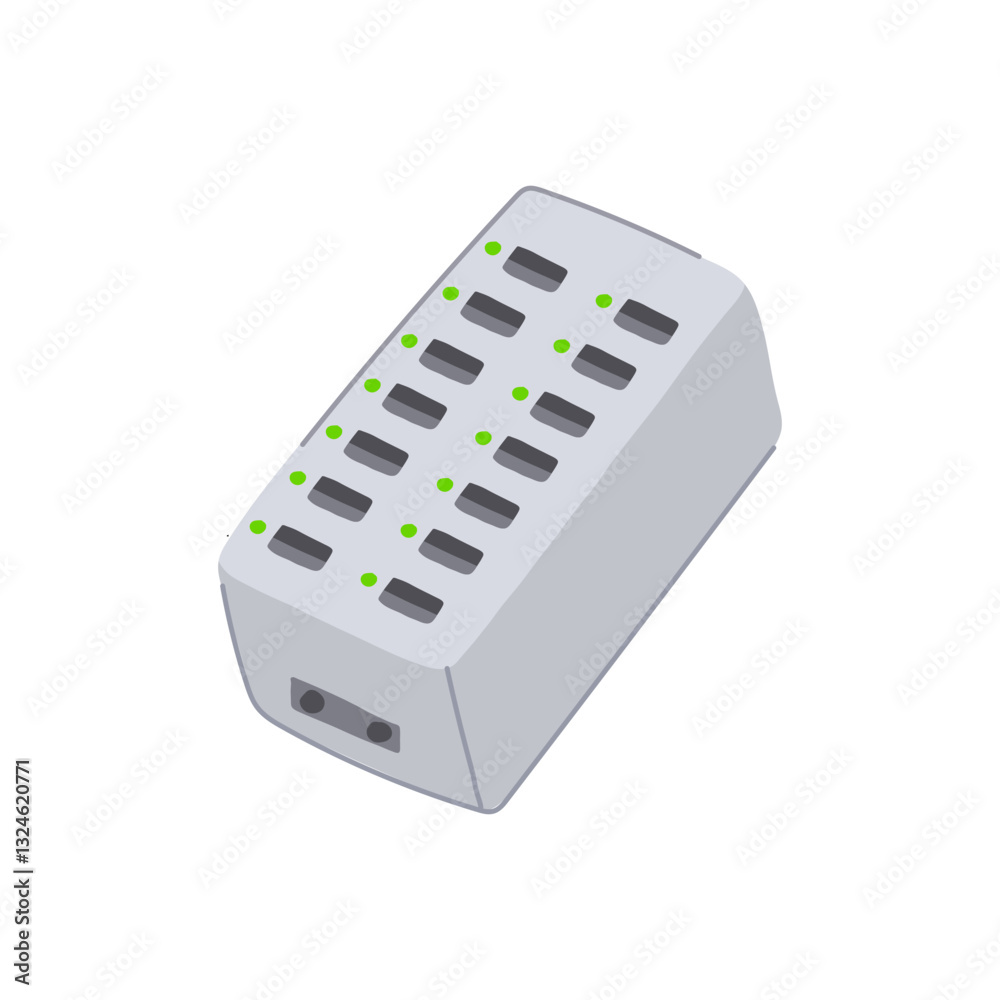 organizer multi device charging station cartoon vector illustration ...