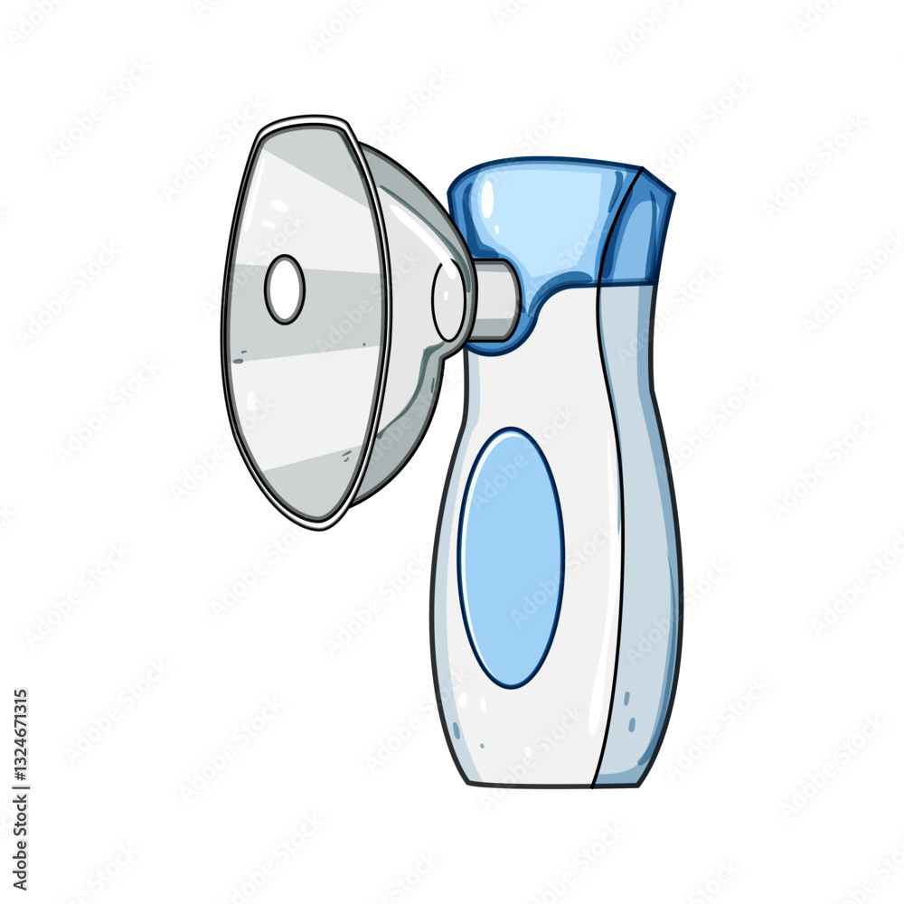 breath inhaler portable cartoon vector illustration Stock Vector ...