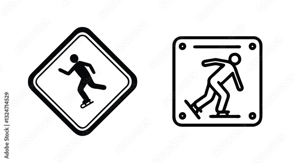 Guide to Ice Skating Signs: Understanding Symbols and Meanings Stock ...