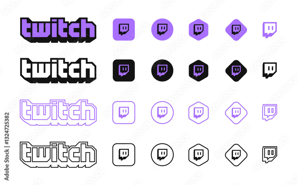 Vektor Twitch logo transparent PNG, Twitch icon vector, Twitch icon ...