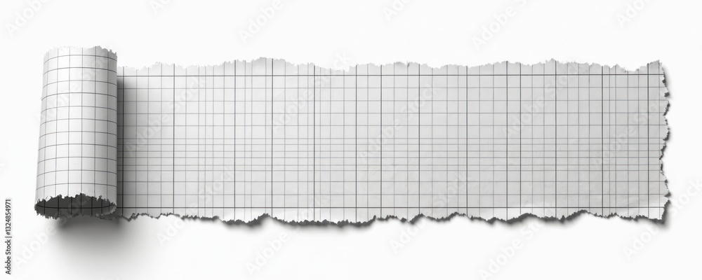 Ripped checkered paper with torn edges on transparent png background ...